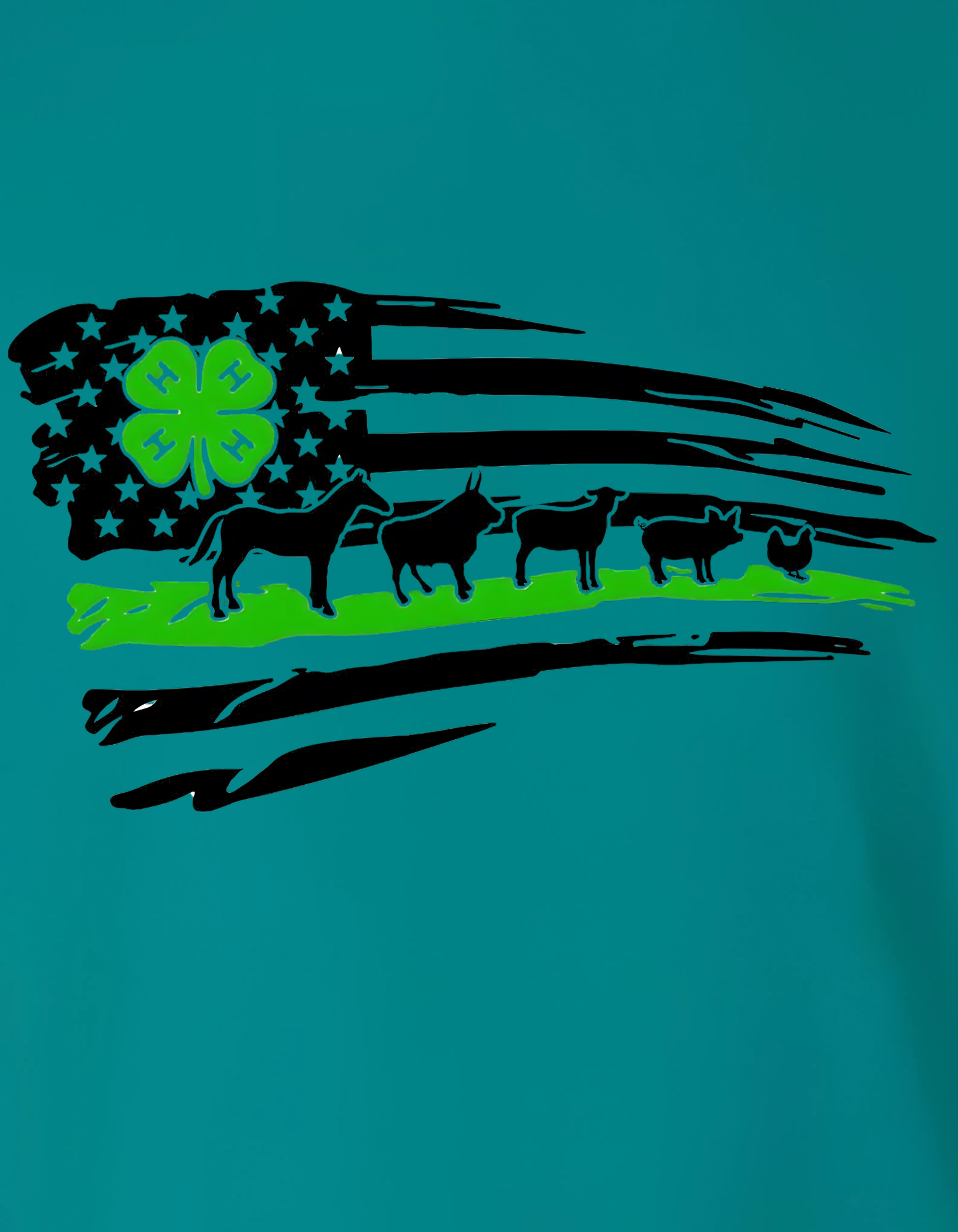4-H Flag Tee – Textured Threads